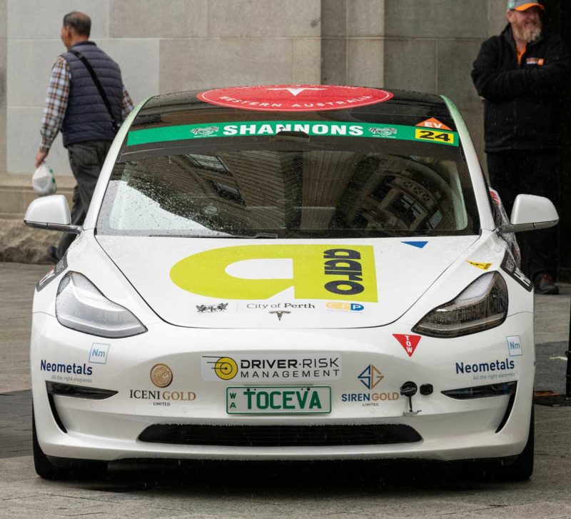 Tesla Model 3 "rally" car - with seats stripped out and a roll cage ...