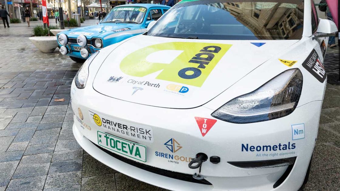 Tesla Model 3 "rally" car - with seats stripped out and a roll cage ...