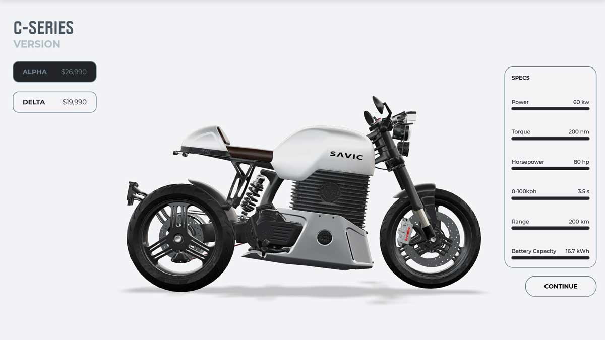 Australia e-motorcycle pioneer Savic allows riders to build their own bike