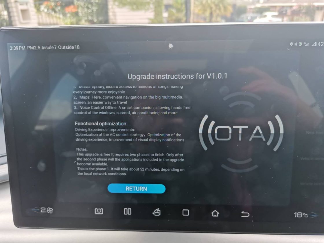 BYD Atto 3 receives first software update with maps and Spotify