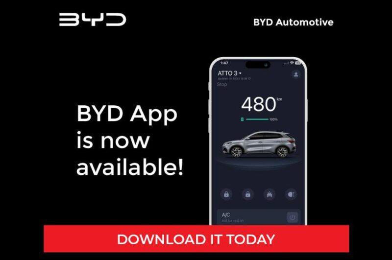 BYD launches EV app in Australia for Atto 3 electric car owners