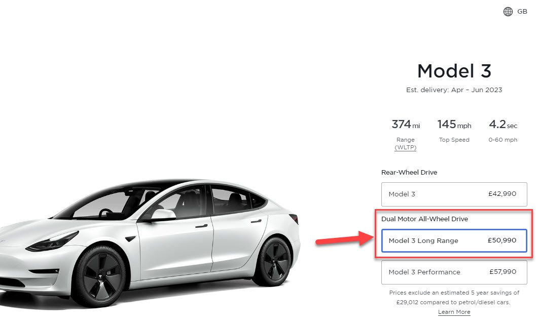 Tesla launches its highest range Model 3 variant