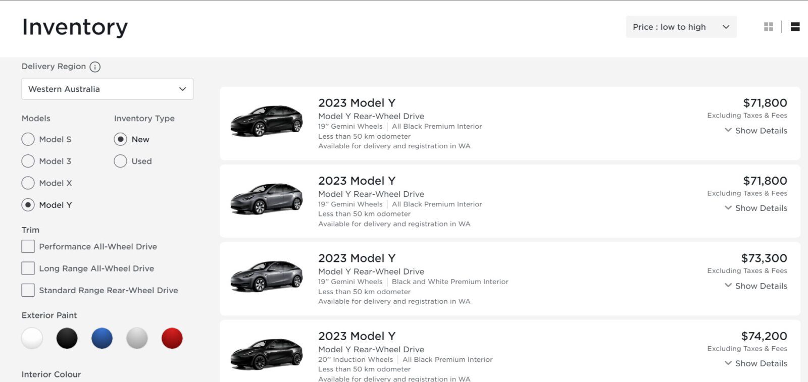 Tesla's local inventory boosted as more ships arrive with new EVs