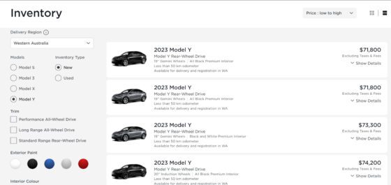 Tesla's local inventory boosted as more ships arrive with new EVs