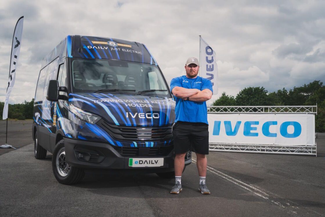 Electric van sets Guinness World Record by towing over 150 tonnes