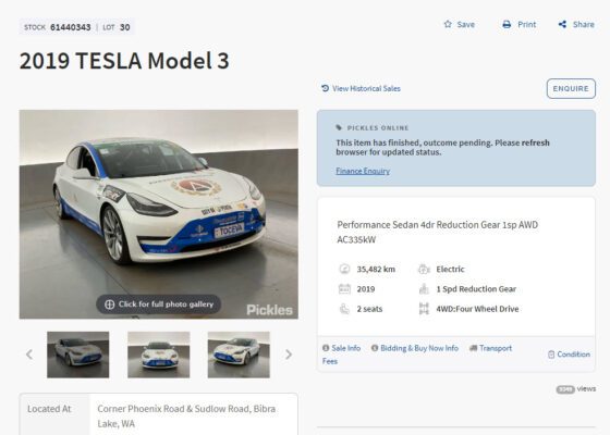 Tesla Model 3 "rally" car - with seats stripped out and a roll cage ...
