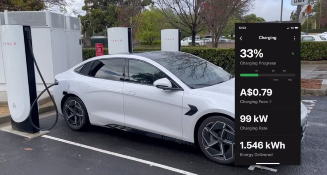 BYD Seal successfully charges at Tesla V3 and V4 superchargers