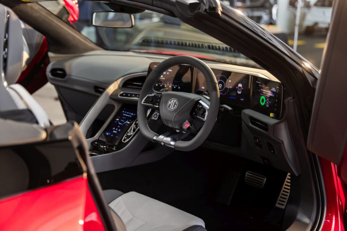 MG unveils its halo EV, the two-door electric Cyberster with scissor ...