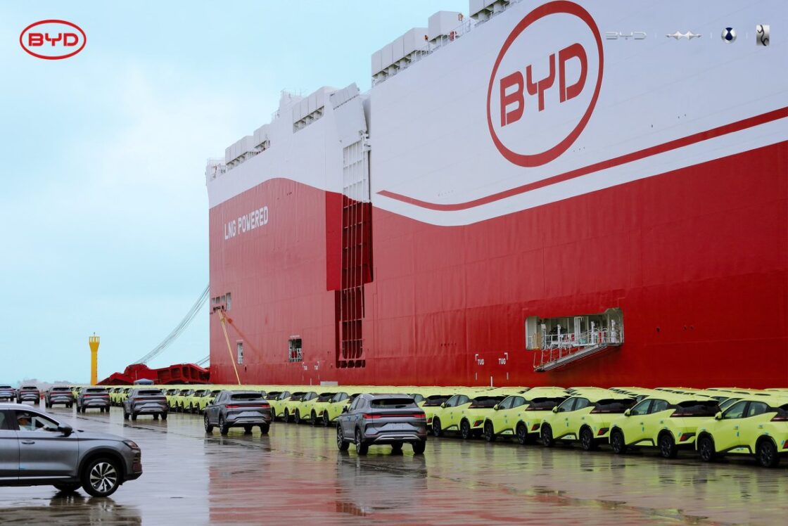 BYD's newest ship takes 7,000 NEVs to Europe on first voyage