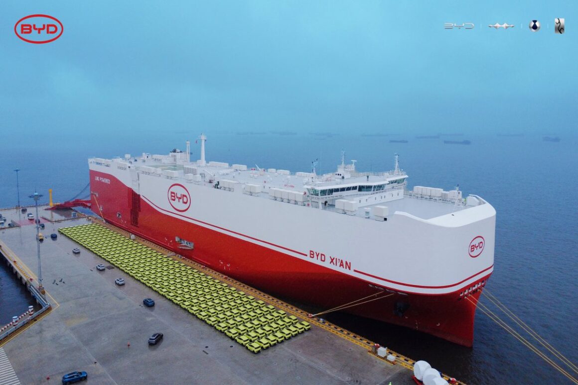 BYD's newest ship takes 7,000 NEVs to Europe on first voyage