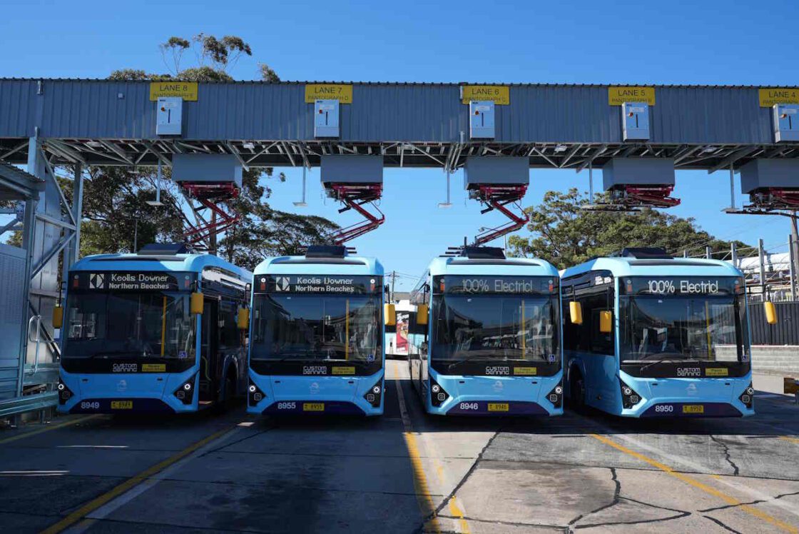 NSW unveils first electric bus depot with gantry-mounted fast charging ...