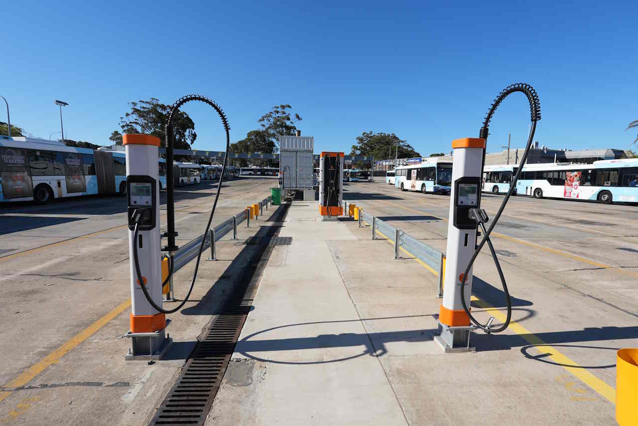 NSW unveils first electric bus depot with gantry-mounted fast charging ...